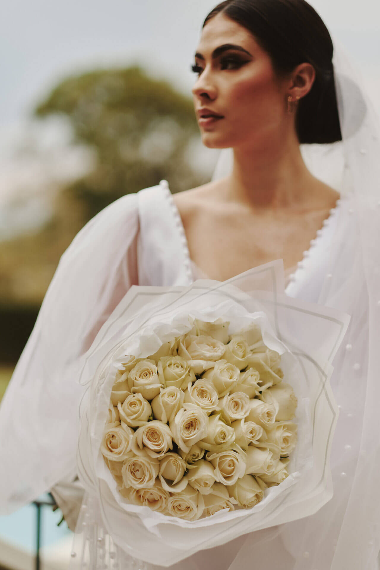 50 white avalanche roses - Rosa Bespoke Flowers