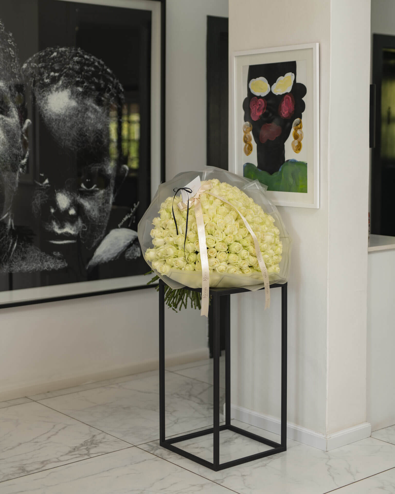 150 white roses - Rosa Bespoke Flowers